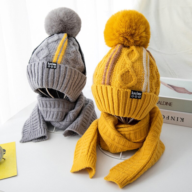Manboy Winter Kinderen Katoen Mode Sjaal + Muts Se... – Grandado