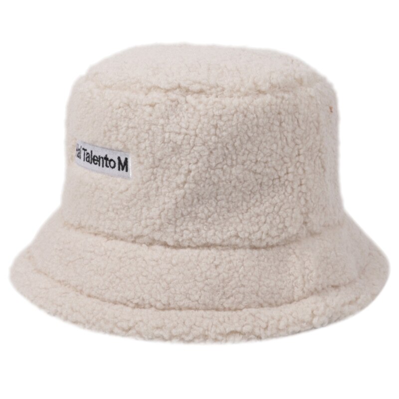 Women Winter Faux Fleece Bucket Hat Letters Label ... – Vicedeal