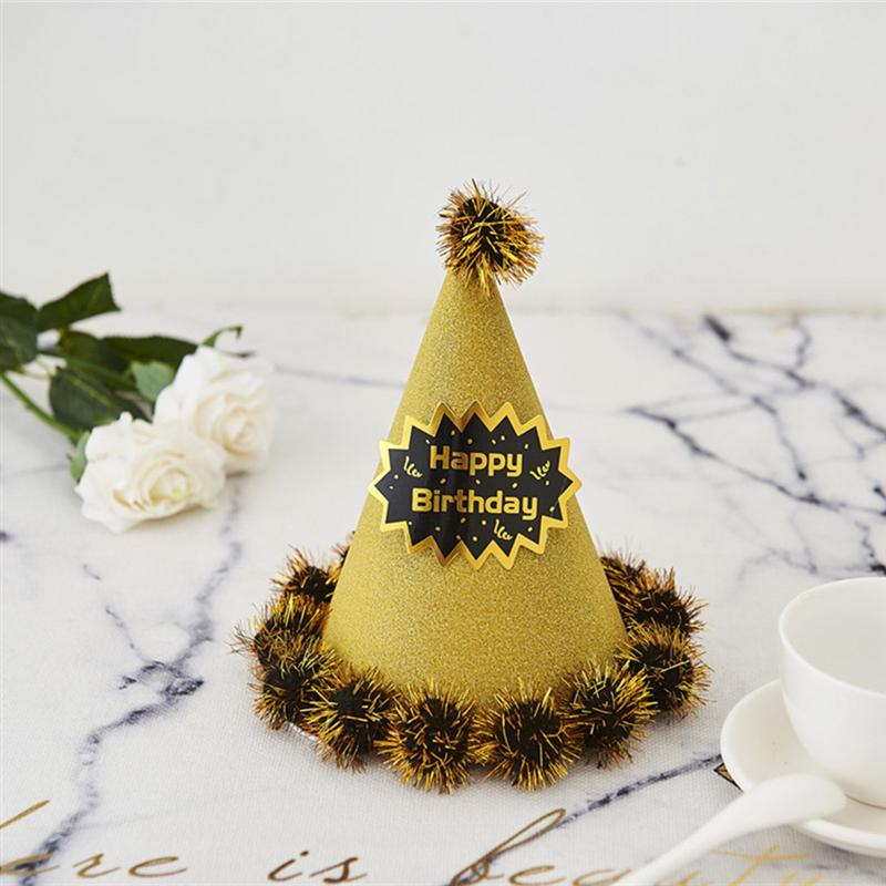 6PCS Birthday Hat Lovely Pointed Pompom Ball Paper... – Grandado