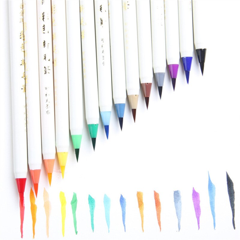 20 Colors Calligraphy Pens Soft Brush Marker Water... – Grandado