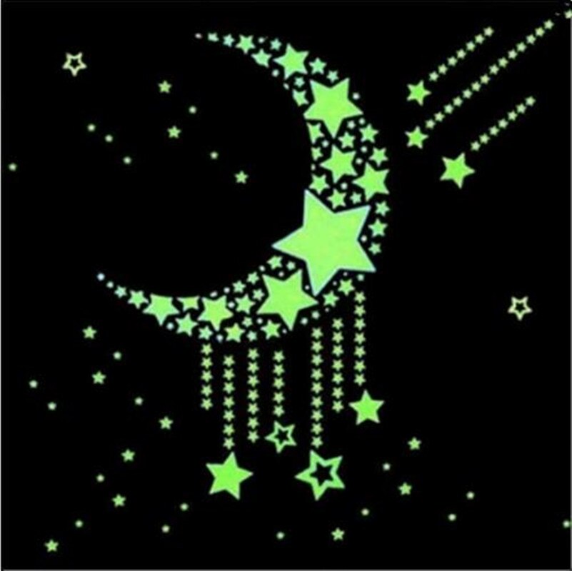 100 stk plast 3d stjerner lyser i mørket selvlysen... – Grandado