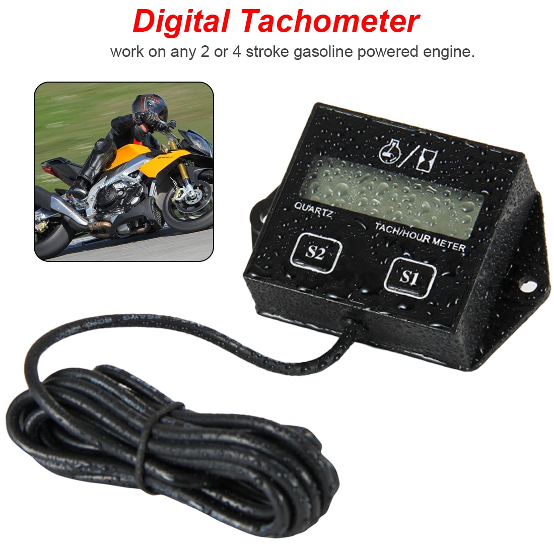 Digital Engine Tach Hour Meter Tachometer Gauge In... – Grandado