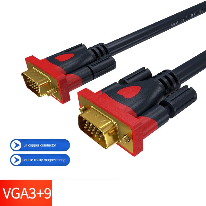 1080p vga kabel guldbelagt stik 1.5m 3m 5m 10m 15m... – Grandado