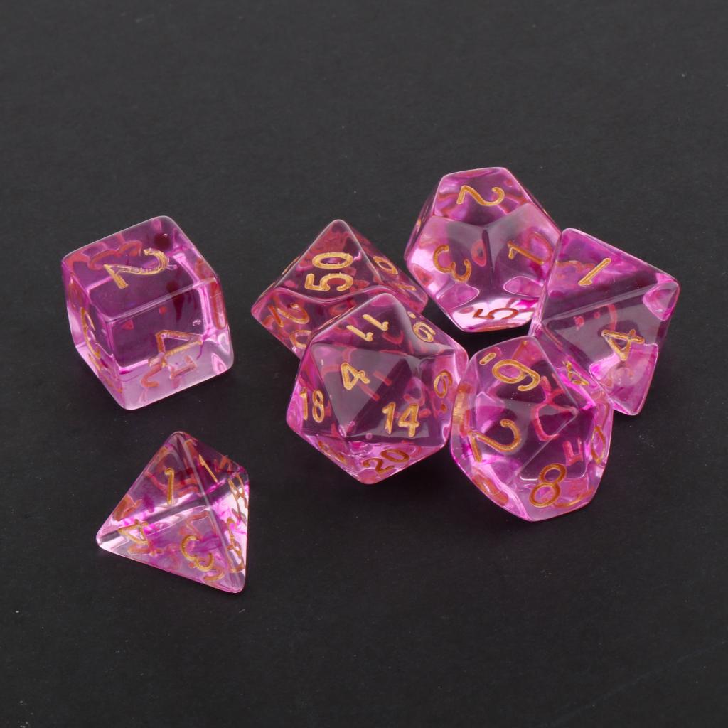 Lot 7 Dice Sets Acrylic Polyhedral Dice for ,DND ,... – Vicedeal