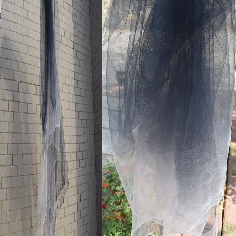 1Y/lot Dark gray gradient chiffon mesh fabric Pers... – Grandado