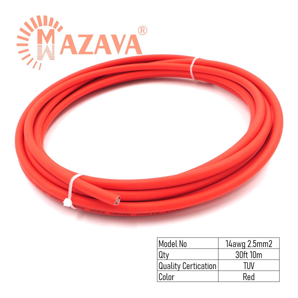 10M 10/12/14AWG Solar Cables Wire TUV Cable PV Sol... – Vicedeal