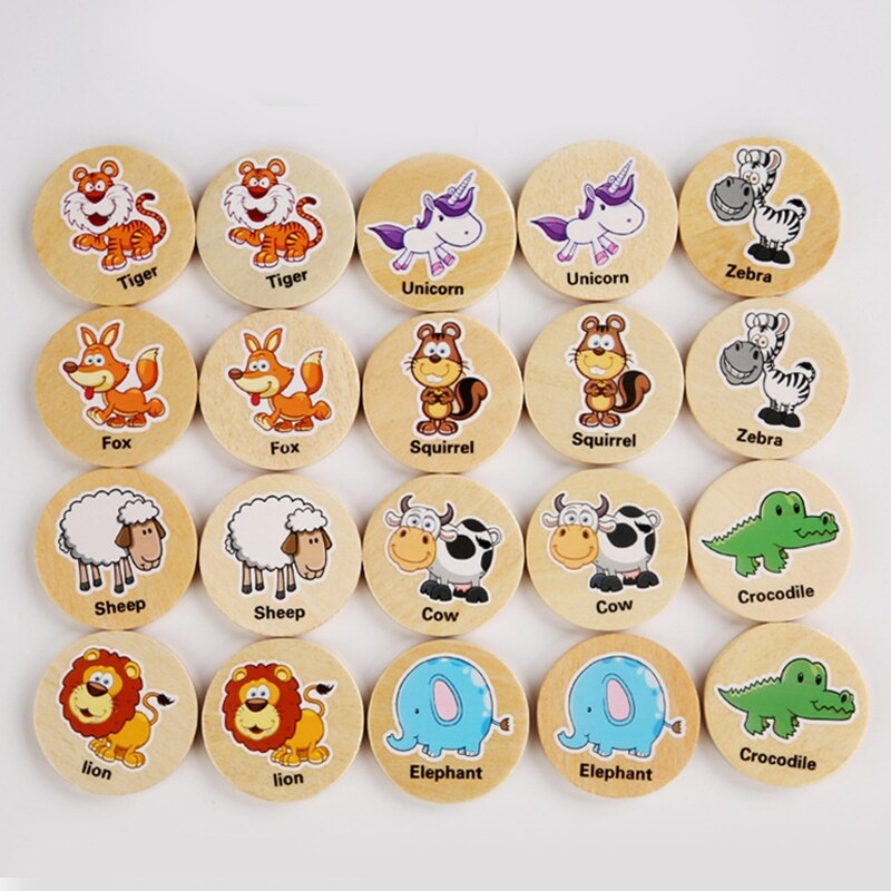 770B Children Wooden Toys Teaching Animal Matching... – Grandado