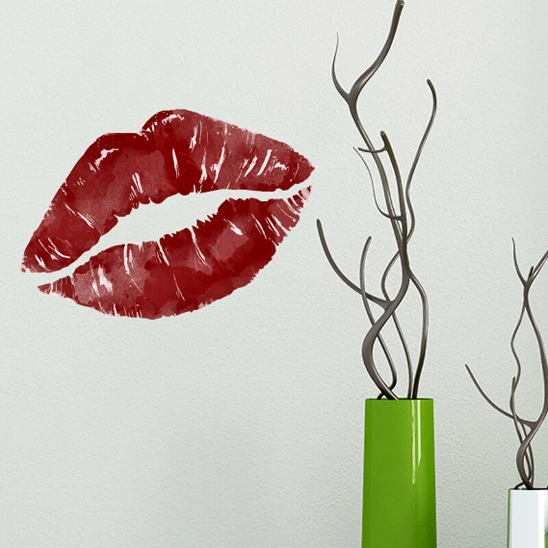 Sexy red lips Wall Sticker for girl rooms bedroom ... – Grandado