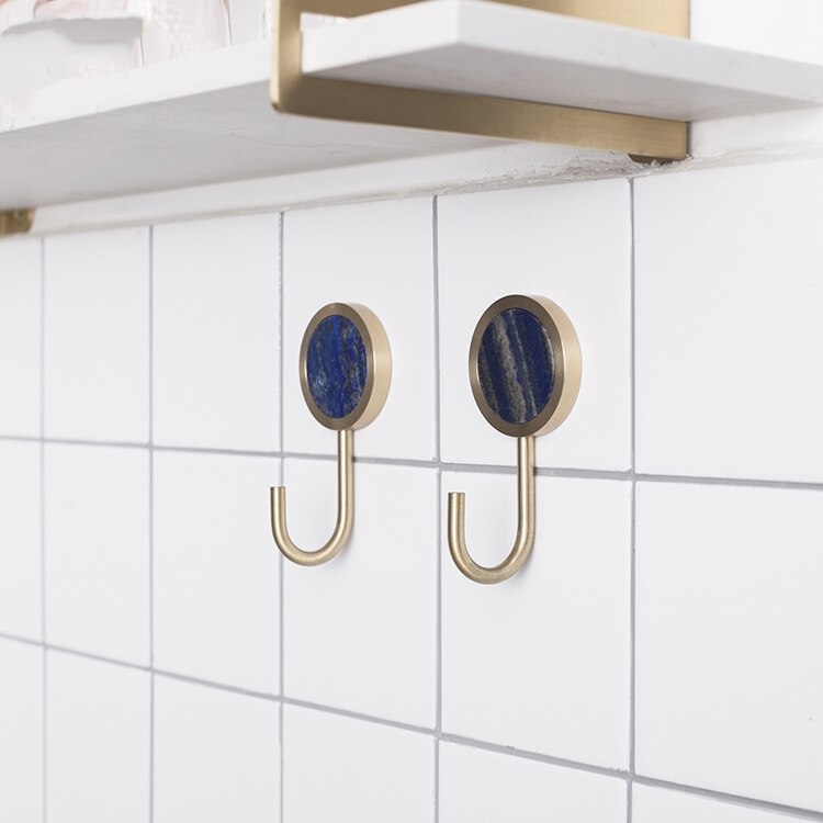 Nordic brass hook original viscose coat hook blue ... – Grandado