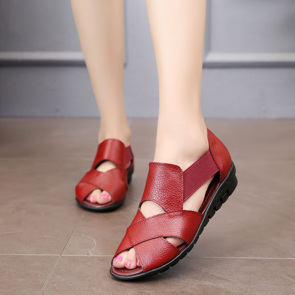 Rome Style Casual Shoes woman Wedge leather Heel O... – Grandado