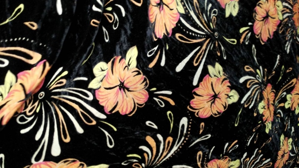 Gula blommor tryckta jacquard sidentyg siden samme... – Grandado