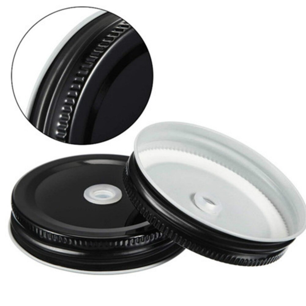 10 Teile/satz Weißblech Mason Krug Deckel Mit Stro... – Grandado