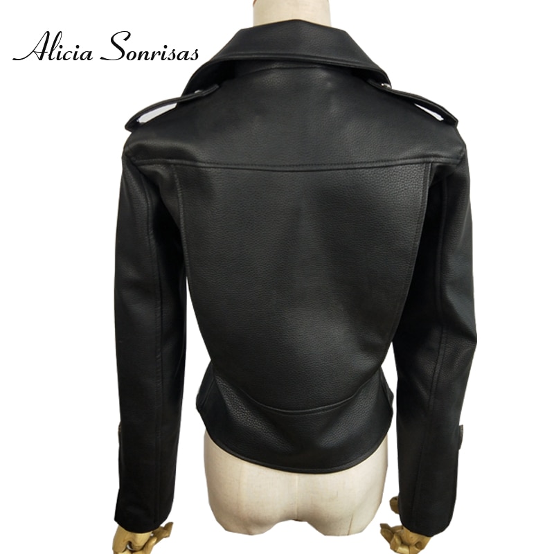 Leather Jacket Women PU Faux Leather Jackets Litch... – Grandado