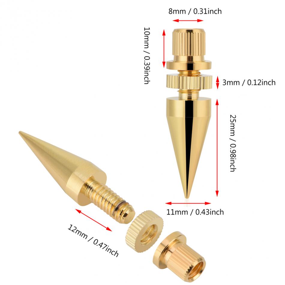VBESTLIFE 8 Pairs Speaker Spikes 6x36mm Copper Iso... – Grandado