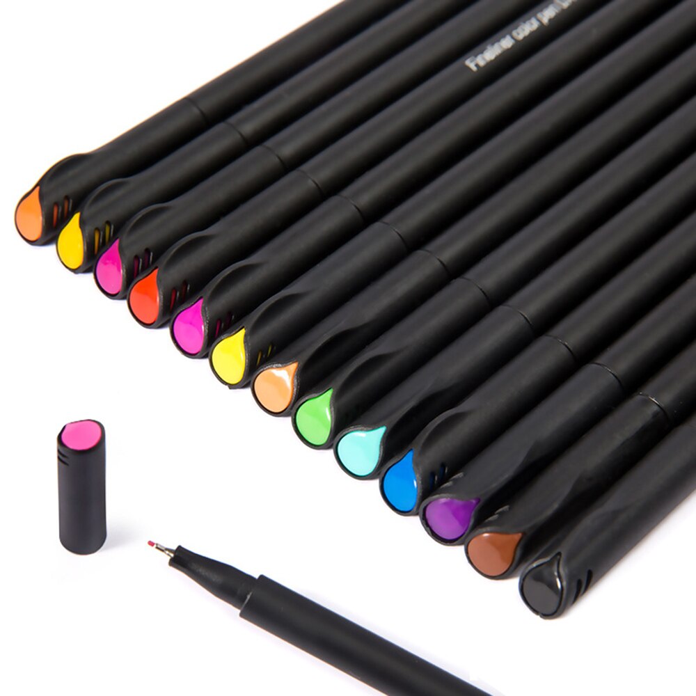 Mini 12/24Pcs Fineliner Brush Pen Set Graffiti Art... – Grandado