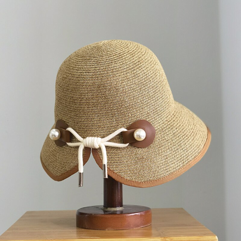 Sombrero de sol con lazo de rafia para mujer, somb... – Grandado