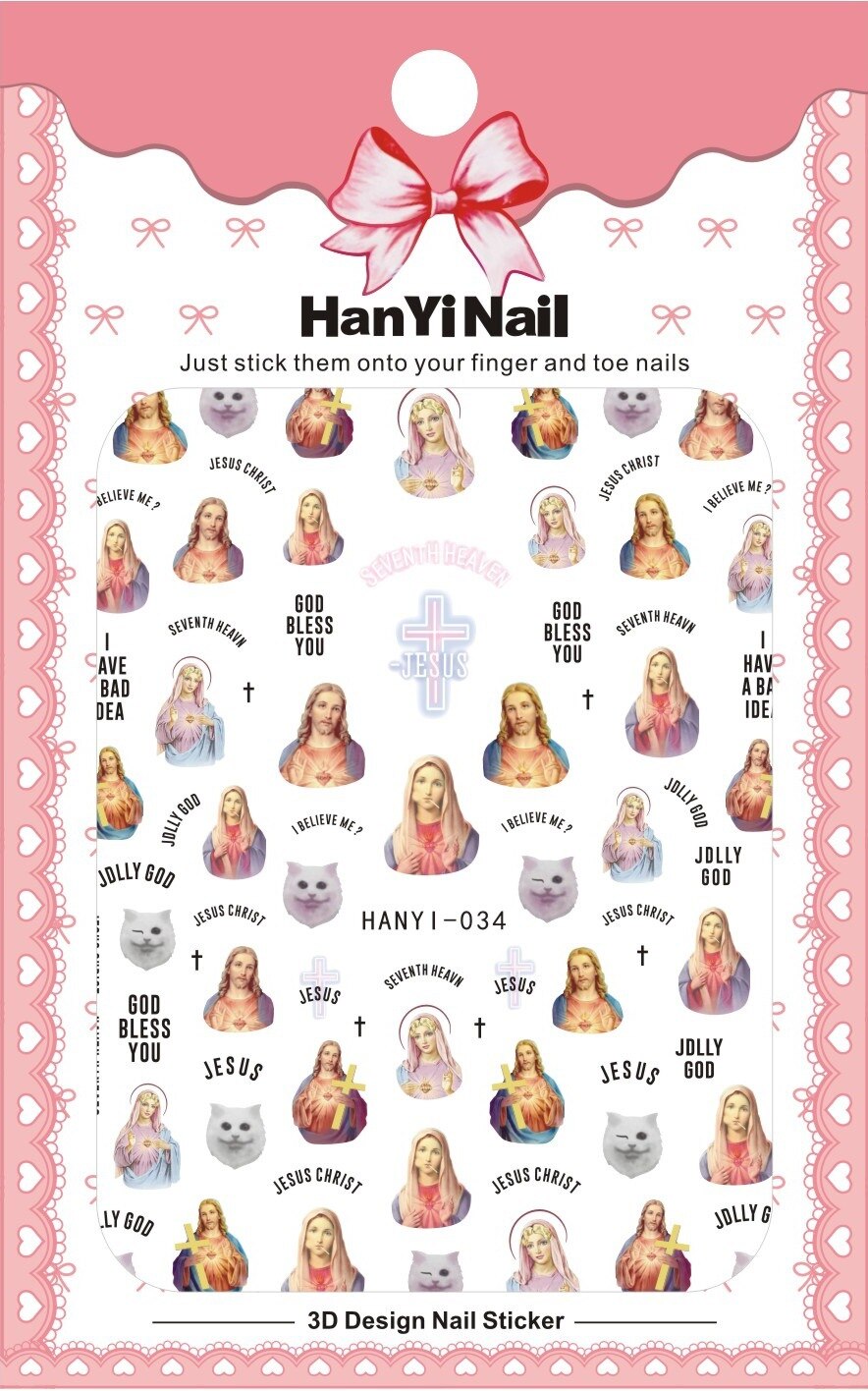 1 Pc Maagd Maria Jezus Christus 3D Nail Angel Cupi... – Vicedeal