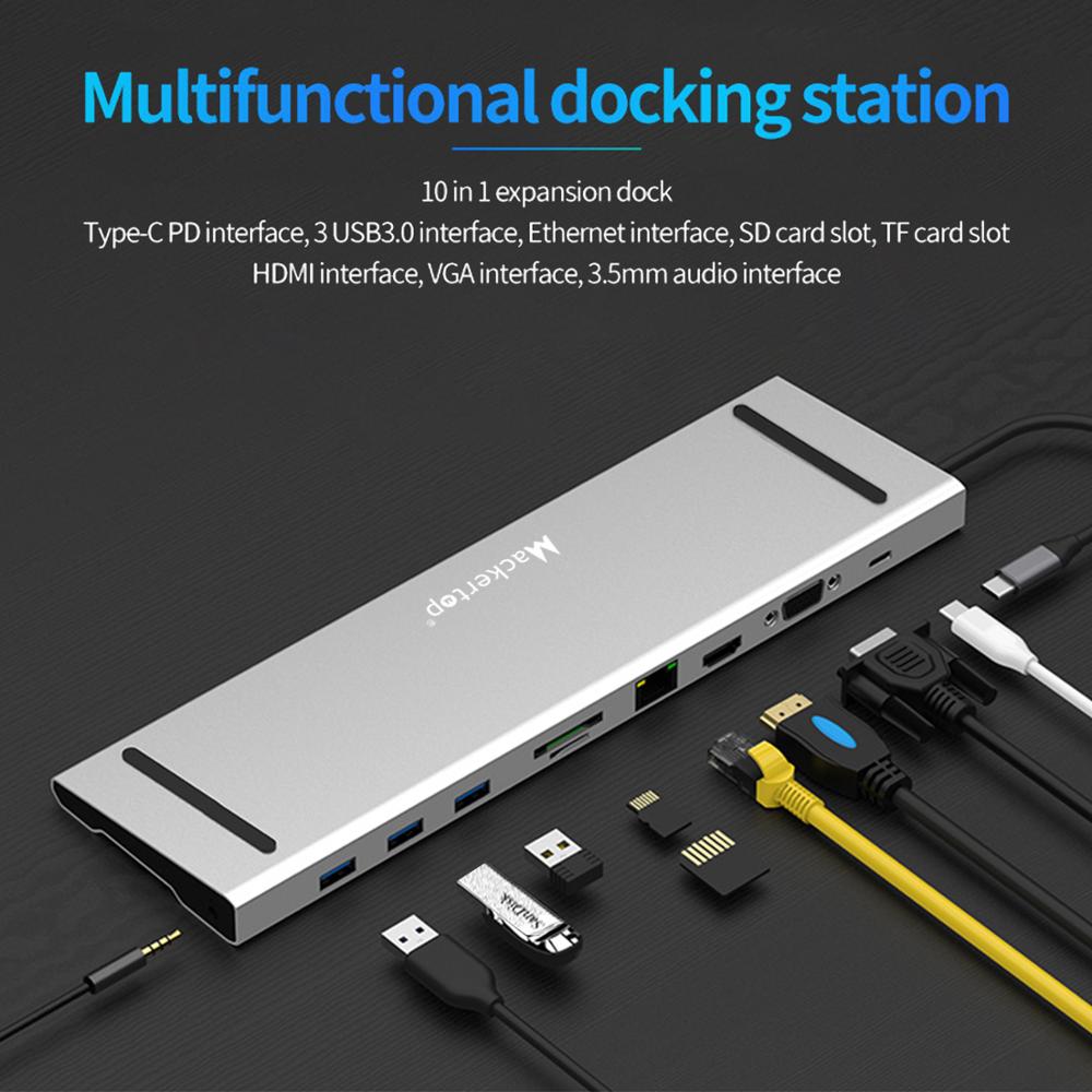 Hub multiport USB type-c 10-en-1, Station d'accuei... – Grandado