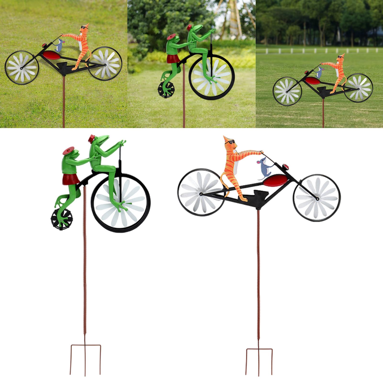Animal Bicycle Metal Wind Spinner Whirligig Iron C... – Grandado