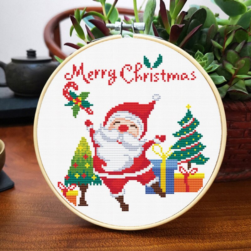 Christmas DIY Counted Cross Stitch Kit Embroidery ... – Grandado