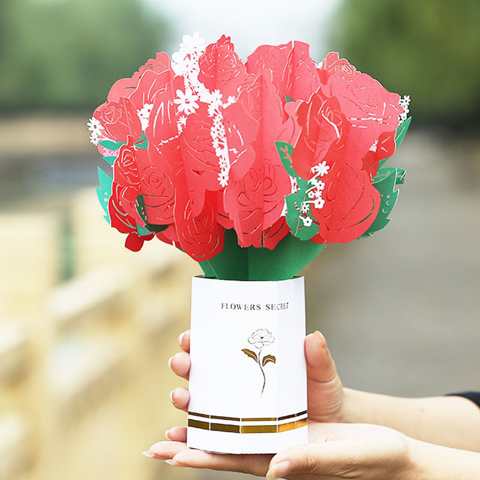 3D Pop Up Rose Bouquet Paper Sculpture DIY Handmad... – Grandado