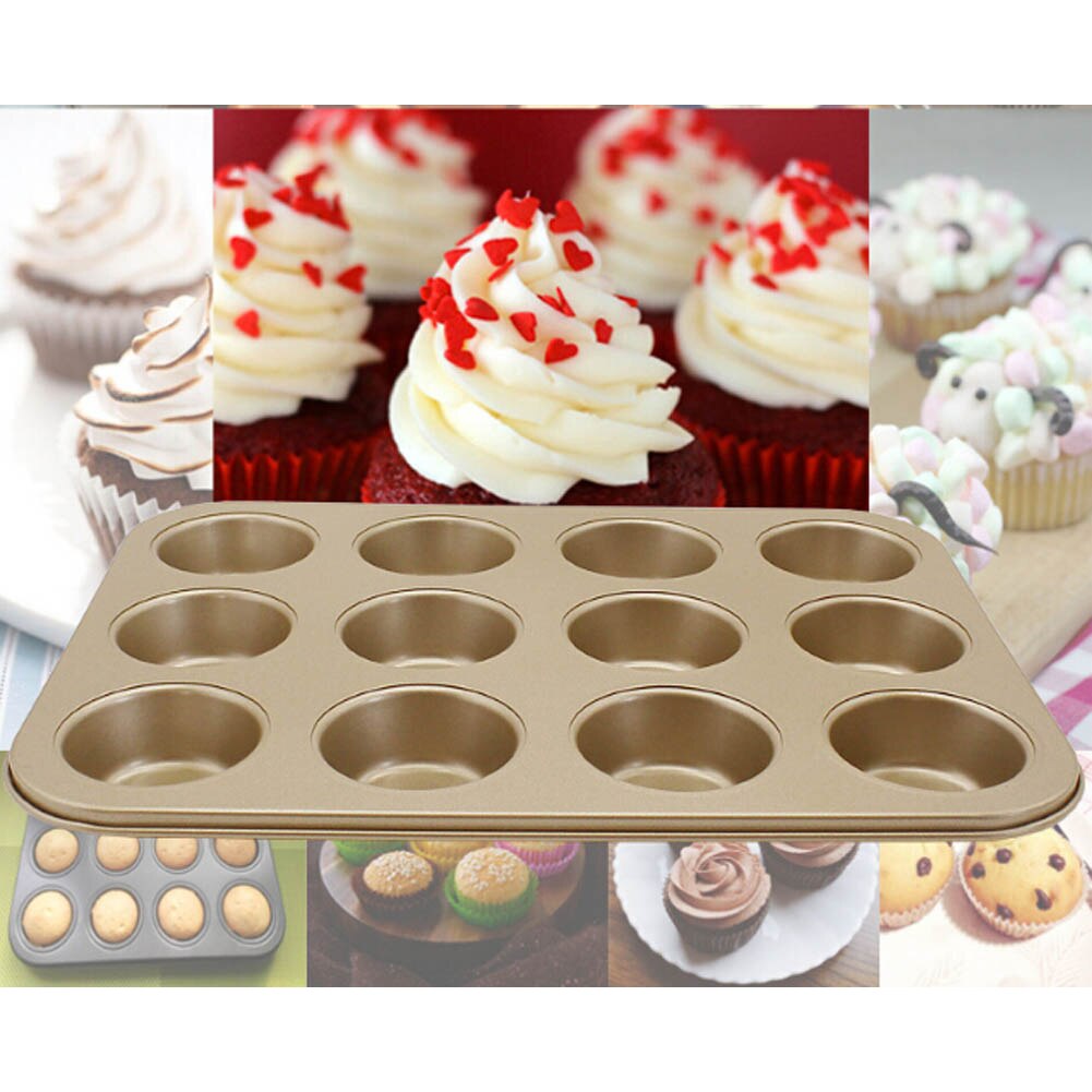 12-slot , muffin and cupcake pan, non-stick browni... – Grandado
