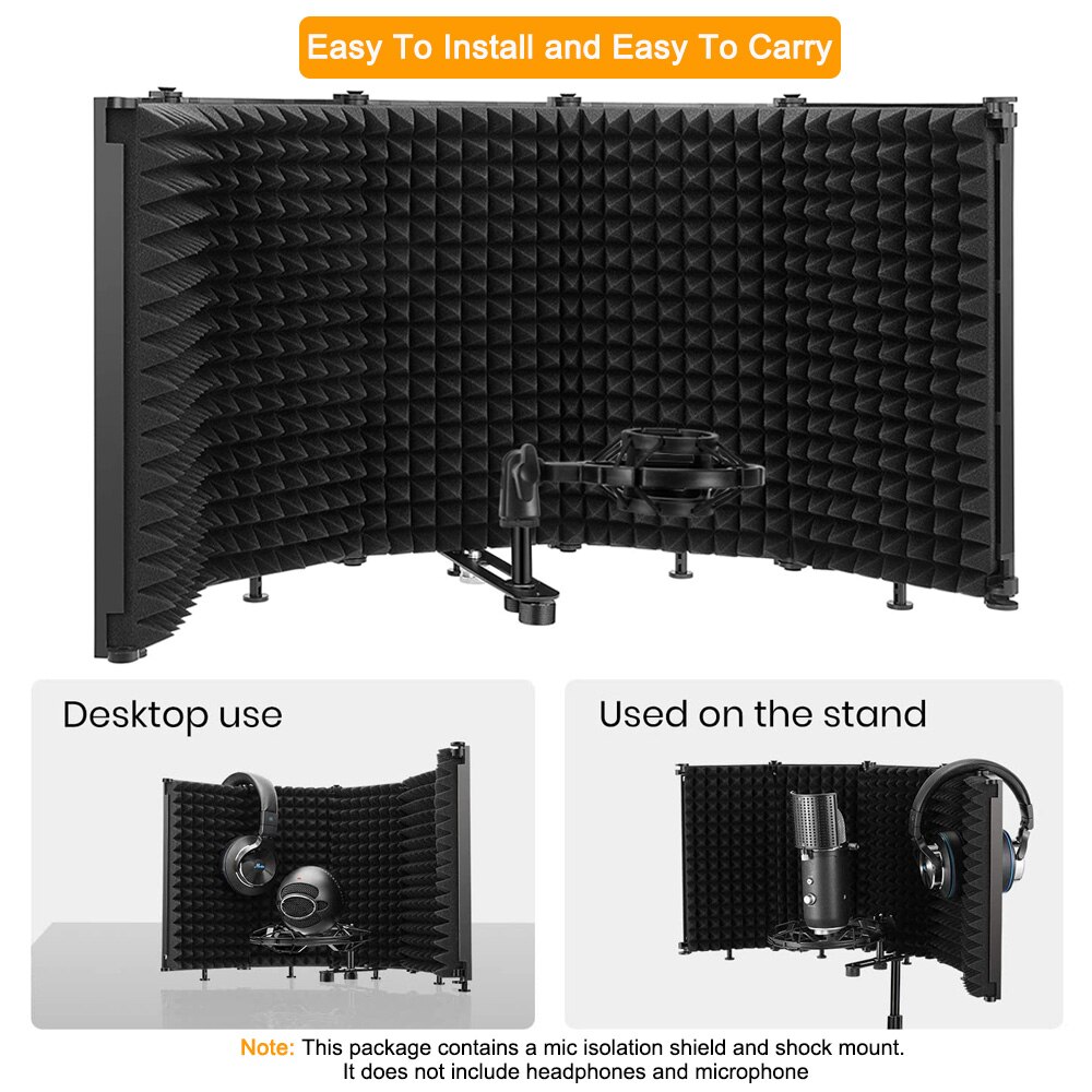Studio Recording Microphone Isolation Shield Pop F... – Vicedeal