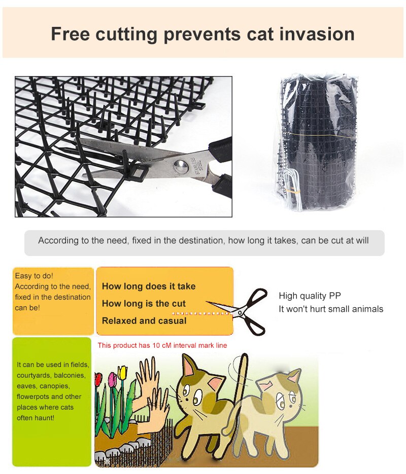 Plastic Flower Cat Repellent Net Prickle Strip Flo... – Grandado