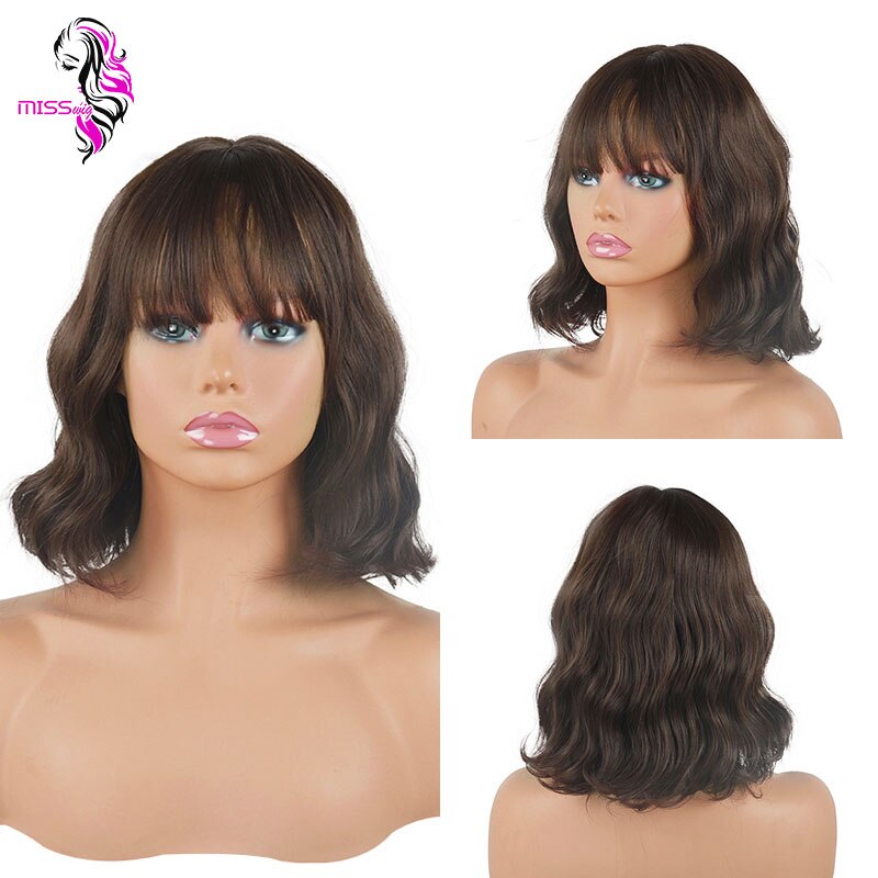 MISS WIG-Peluca de pelo sintético de onda corta, d... – Vicedeal