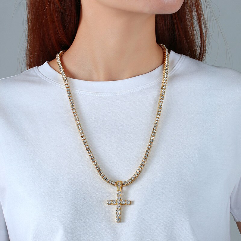 Vnox Hip Hop Bling Cross Ketting Voor Mannen Vrouw... – Vicedeal