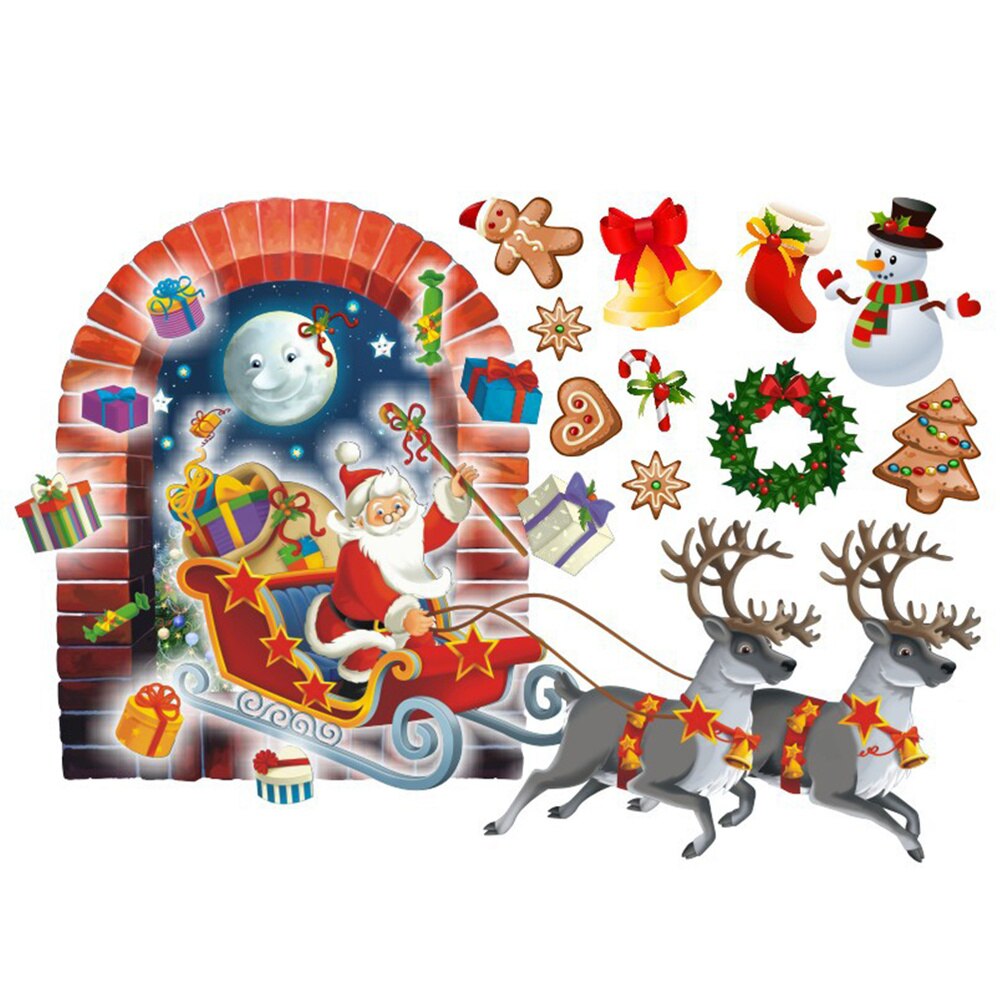 1 Set of Decorative Decals Santa Claus Decals Self... – Grandado