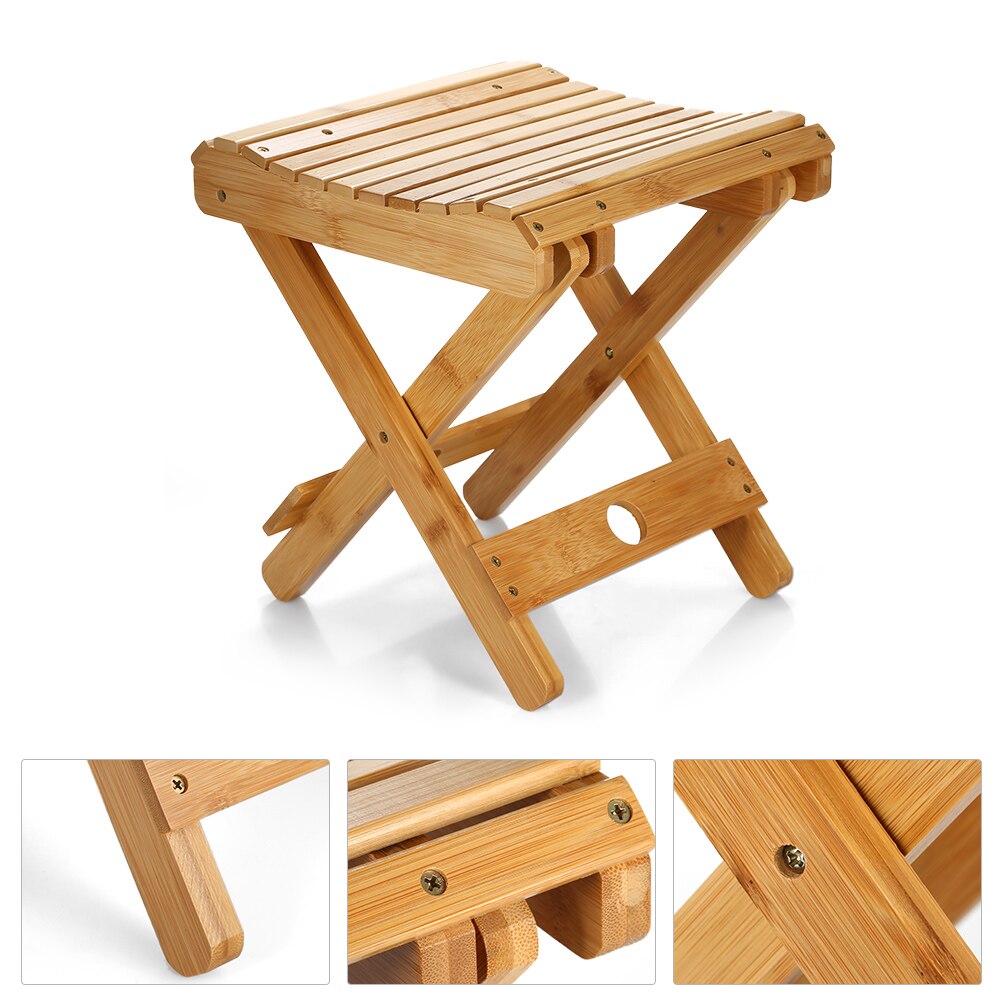 Natural Bamboo Folding Chair Folding Stool Portabl... – Grandado