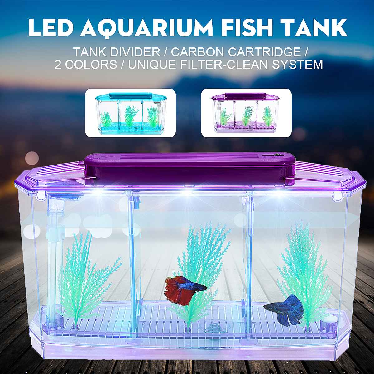 Clear LED Light Betta Aquarium Separate Spawning B... – Vicedeal