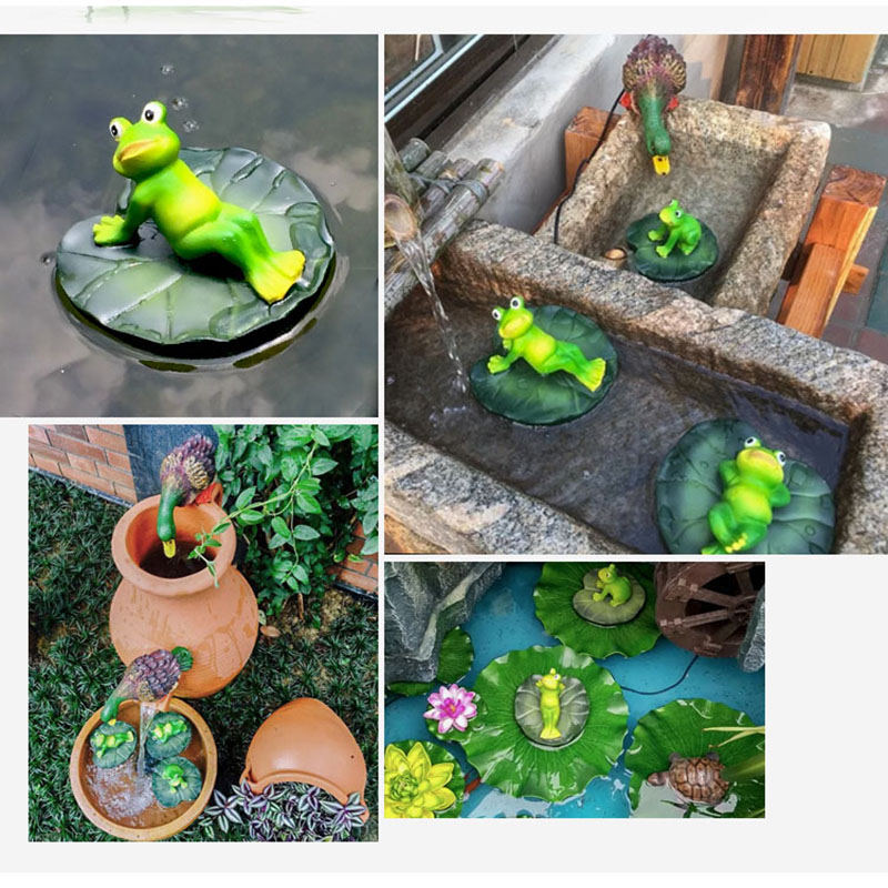 Resin Floating Frog Statue Outdoor Garden Pond Dec... – Grandado