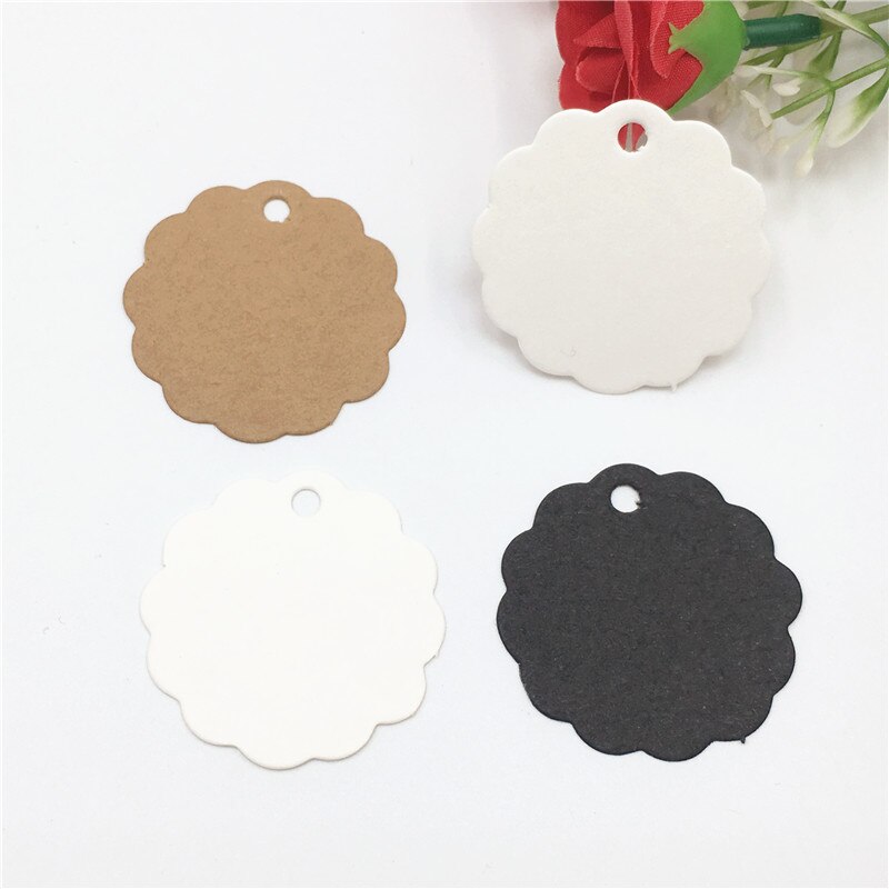 100Pcs/Lot Flower Side Round Kraft Paper Tags For ... – Grandado