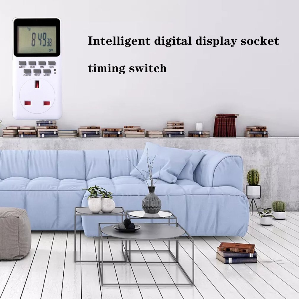Intelligent digital display stikkontakt tidsafbryd... – Grandado