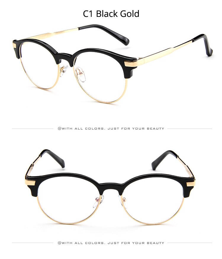 [EL Malus]Oval Semi Rimless Eyeglasses Frame Women... – Grandado