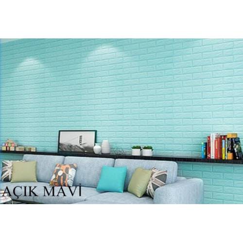 Light Blue Adhesive Flexible Sponge Brick Wall Pan... – Grandado