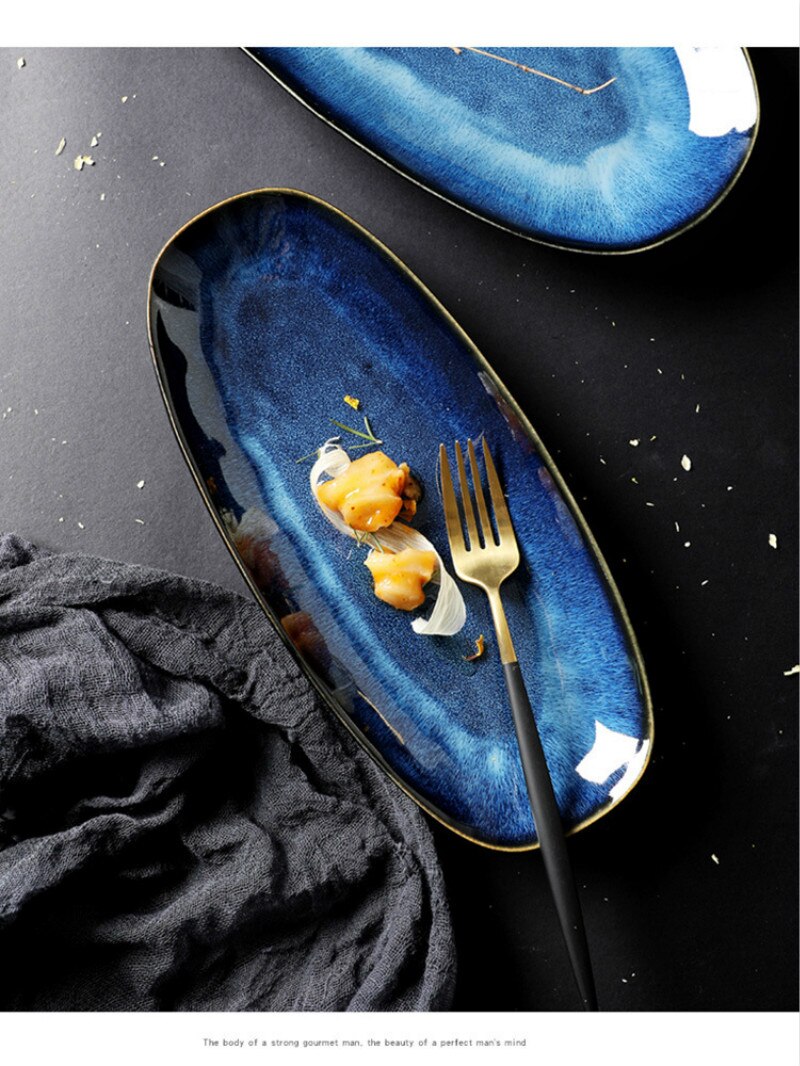 Japanese Ceramic Oval Fish Plate Specialty Restaur... – Vicedeal
