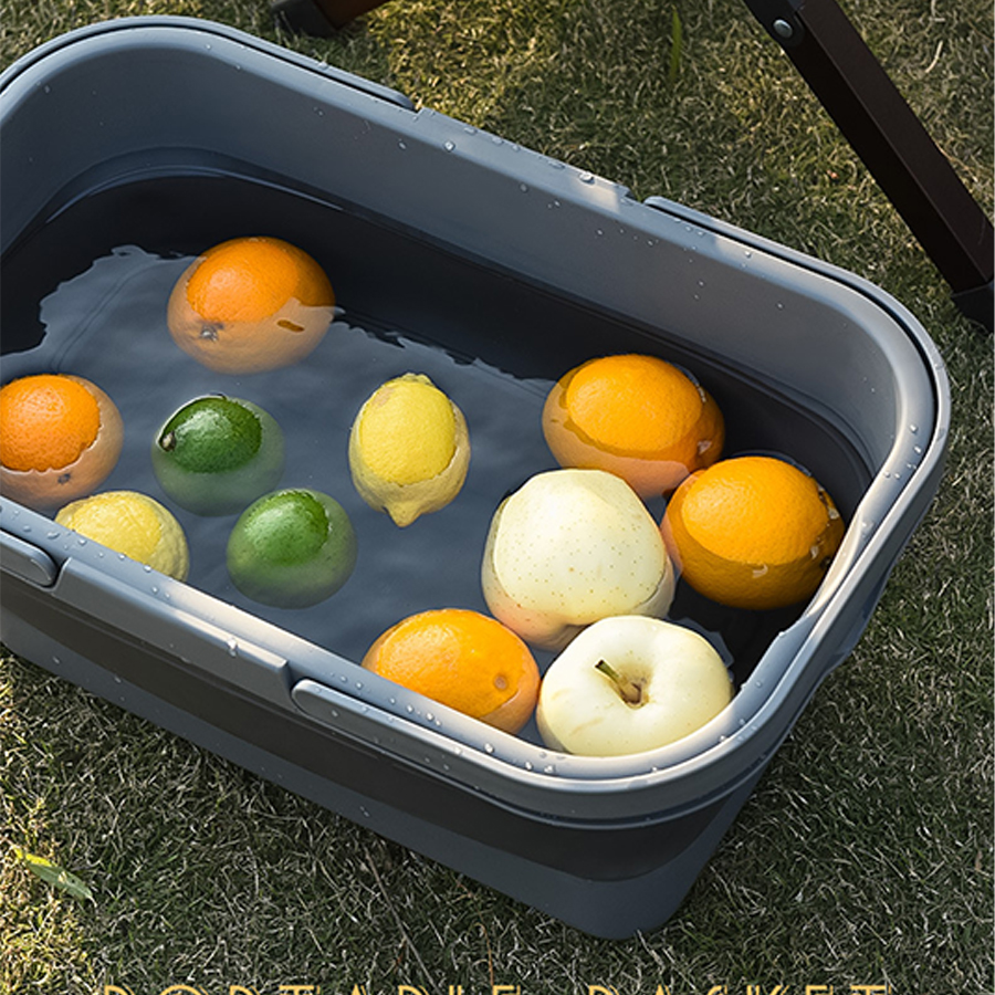 Outdoor picnic basket with lid, table board, campi... – Grandado