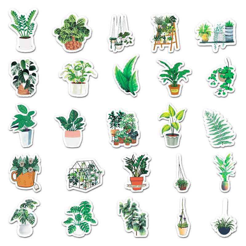 50pcs/set Plants Theme Sticker Waterproof for Car ... – Grandado