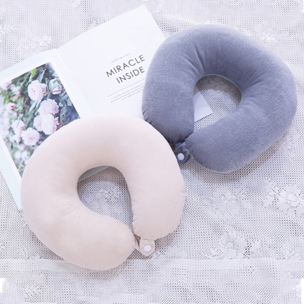 Solid Color U Shape Soft Cotton Neck Support Pillo... – Grandado