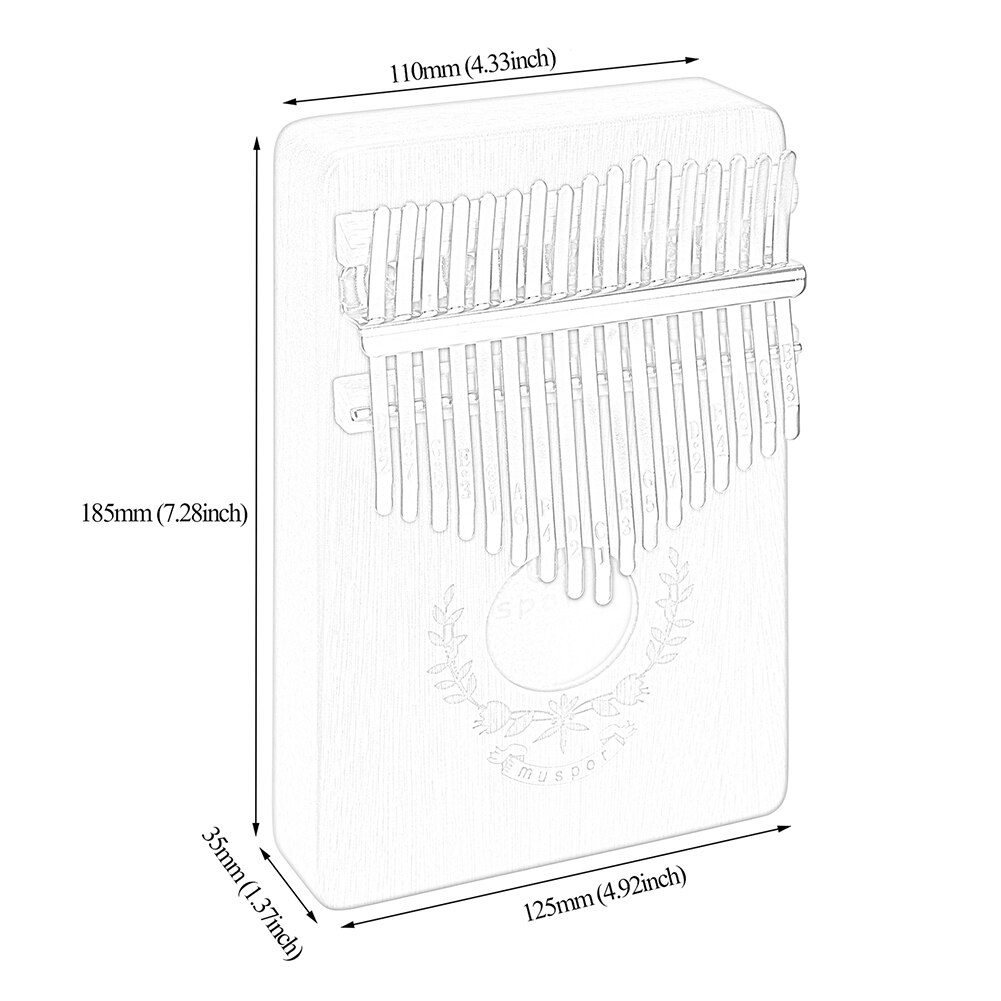 17 Keys Deer Kalimba Musical Instrument Acacia Thu... – Grandado