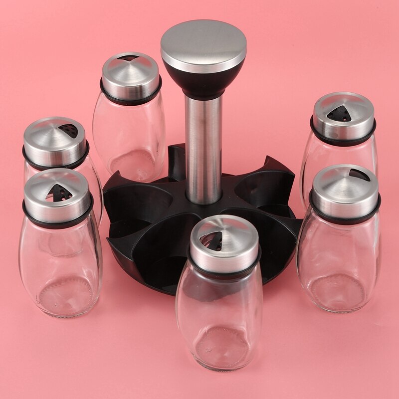 7Pcs/Set Rotating Stainless Steel Cruet Condiment ... – Vicedeal