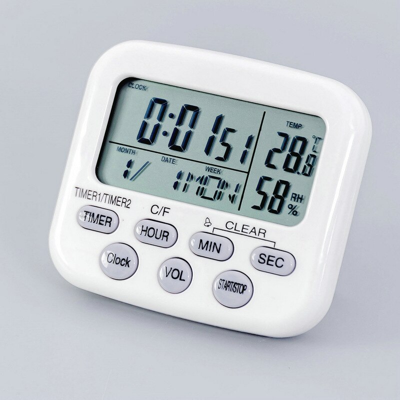 Multifunction White Timer/Thermometer/Hygrometer/A... – Vicedeal