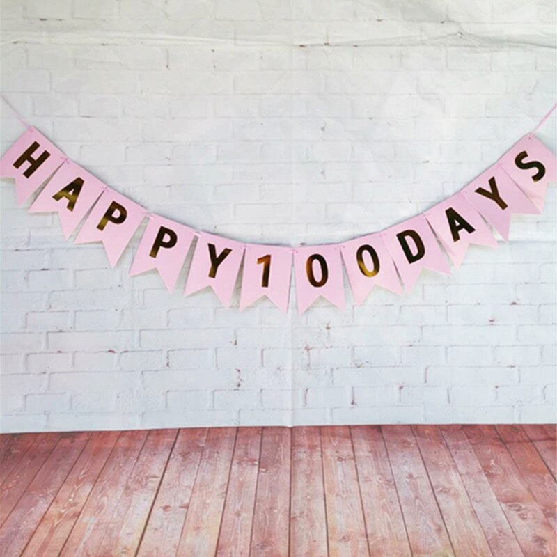 Golden sparkle HAPPY 100 DAYS Banner Birthday Bann... – Grandado