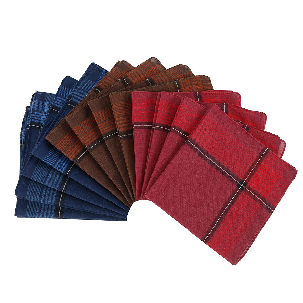 12Pcs/lot 33*33cm Soft Cotton Handkerchief Classic... – Vicedeal