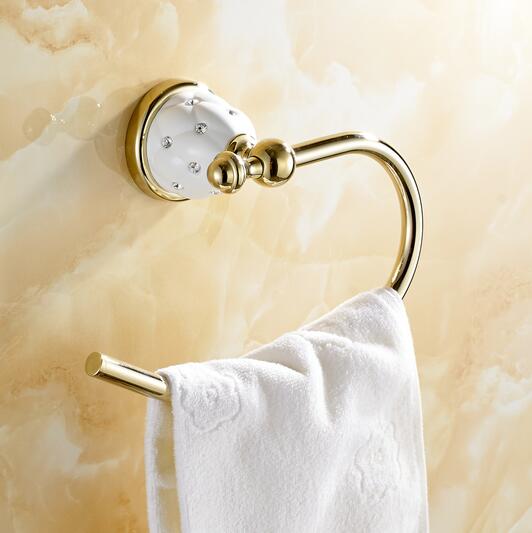 BathroomTowel Ring Massivem Messing Kupfer Goldene... – Grandado