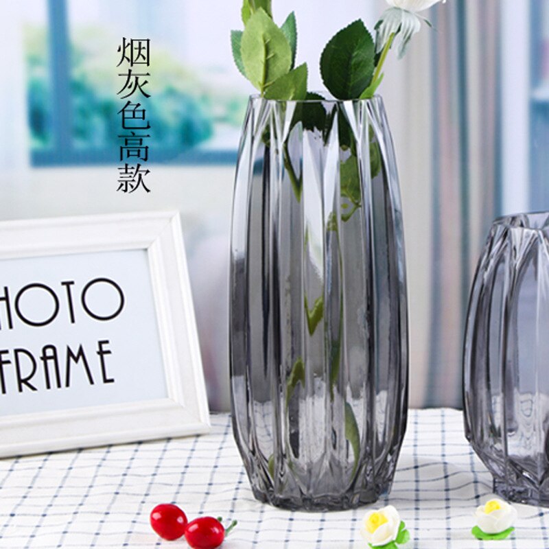 Florero de vidrio transparente Vertical europeo ge... – Grandado