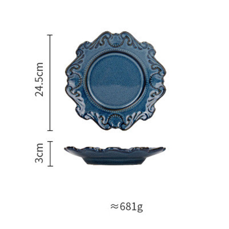 Vintage Relief Glazed Ceramic Food Dish Plate Frui... – Vicedeal